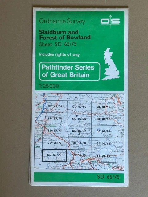 OS ORDNANCE SURVEY, Pathfinder Map, Sheet: SD 65/75 Slaidburn £4.80 ...