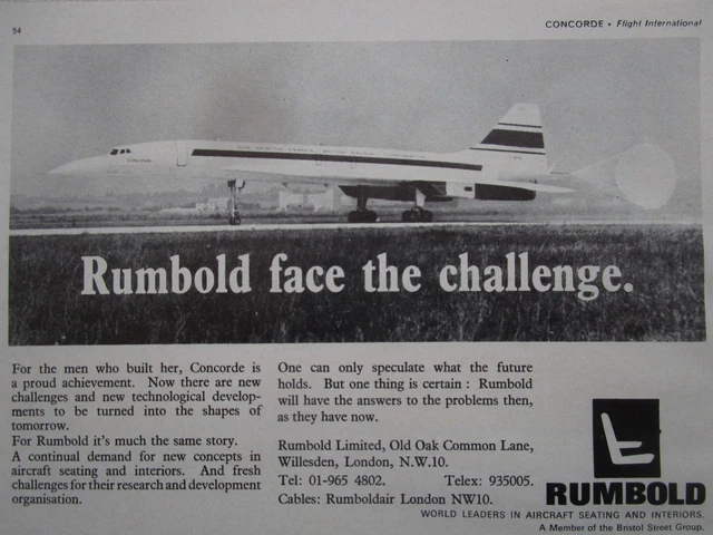 1969 PUB RUMBOLD Aircraft Seating Interior Seat Seat Airplane Sst ...