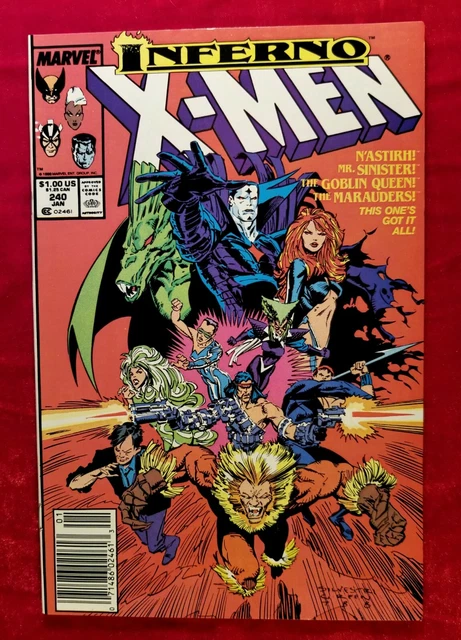 1989 UNCANNY X-MEN 250 80s Mr Sinister Sabertooth Newsstand VIBRANT ...