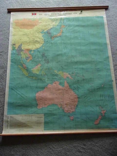 LARGE COLORED WALL Map Of The Philippines/Asia: The Cathay Pacific ...