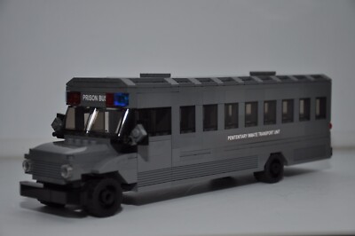 CUSTOM DARK GRAY Prison Bus Model Built and Compatible with LEGO ...