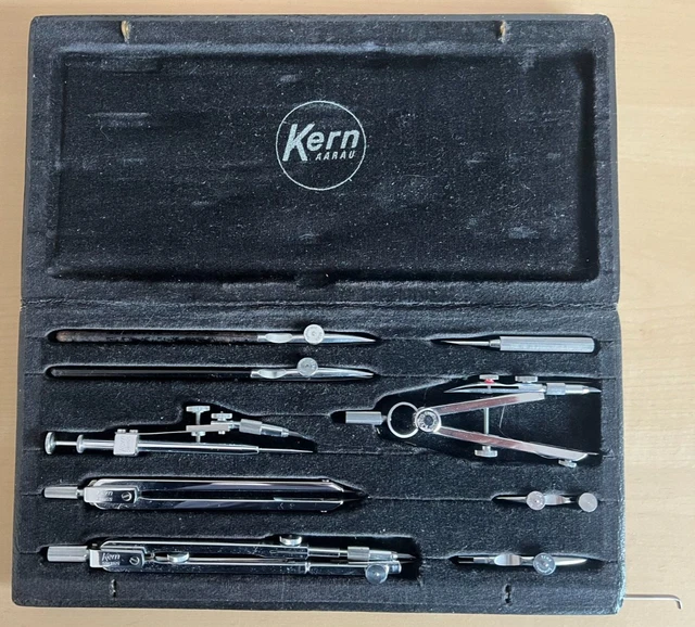 KERN AARAU SWISS Vintage Ancien Boite de COMPAS Suisse Kompass Compass Dessin EUR 79,99 ...