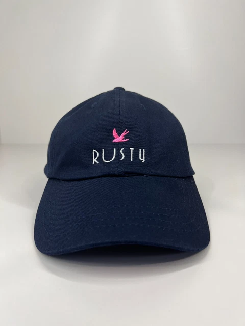RUSTY BLUE UNSTRUCTURED baseball cap hat adjustable pink dove one size ...