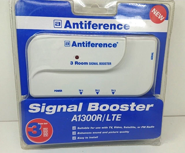 ANTIFERENCE A1300R/LTE TV digitale aerea 3 stanze booster/amplificatore nuovo EUR 19,62 ...