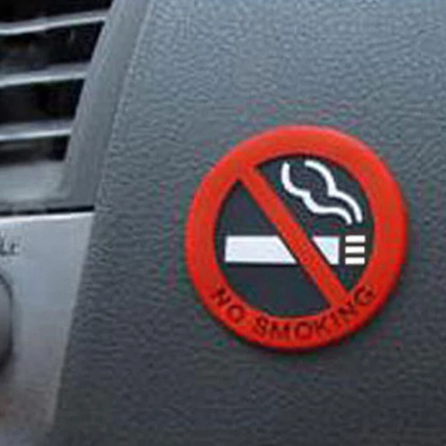 10PCS NO SMOKING Sign Car Warning Smoking Rubber Sticker Door Window ...