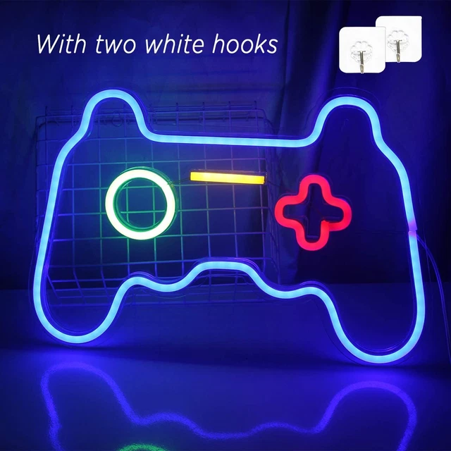 GAME NEON SIGN Light USB Gamepad LED Wall Light Lamp Room Party Home ...