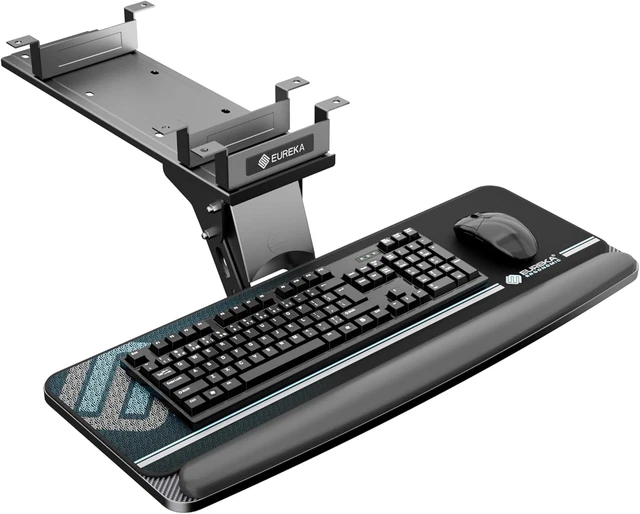 KEYBOARD TRAY HEIGHT Adjustable, Swivel Tilt Computer Keyboard Drawer ...