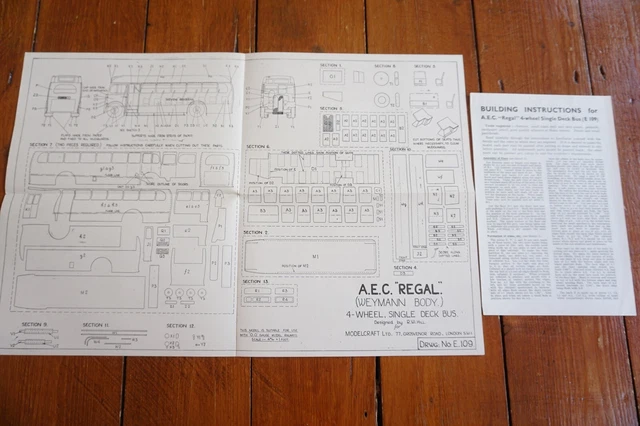LINESIDE LORRIES MODELCRAFT 4mm Scale Plan AEC Regal Weymann Body E109 ...