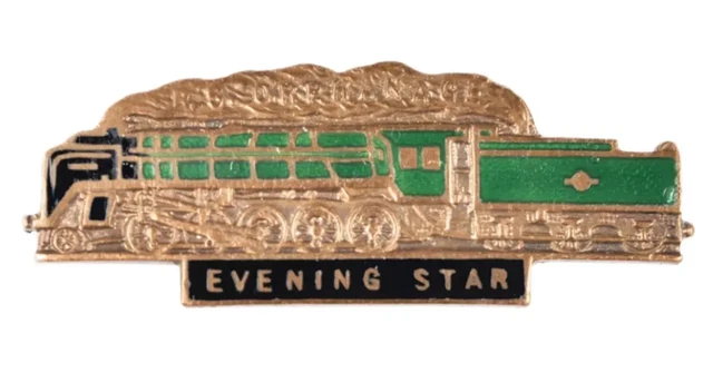 VINTAGE 'HW MILLER' Evening Star Locomotive Engine Train Enamel Brooch ...