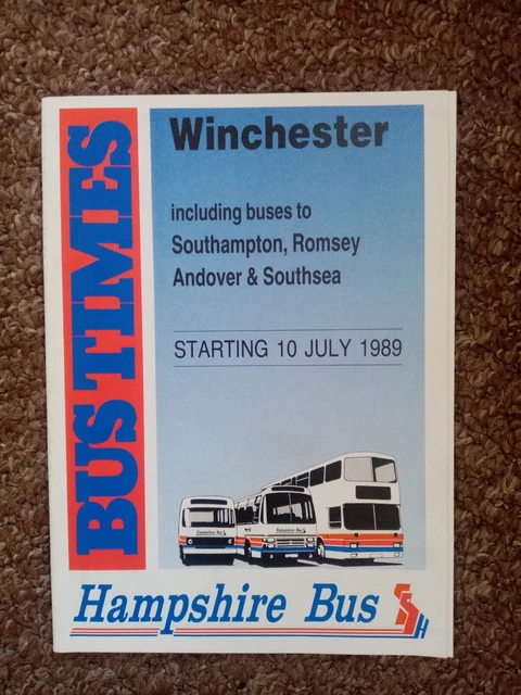 HAMPSHIRE BUS 1989 Bus Timetable & Route Map - Winchester Area Services ...