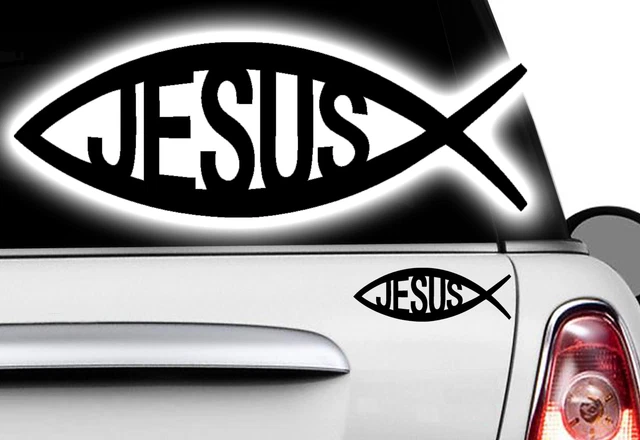 2X ICHTHYS FISCH Aufkleber Christen, Jesus, Kirchen Aufkleber Tattoo ...