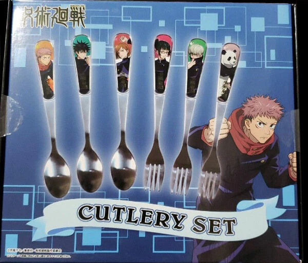 JUJUTSU KAISEN CUTLERY Set Blue Box Yuji Itadori Megumi Fushigu Japan F ...