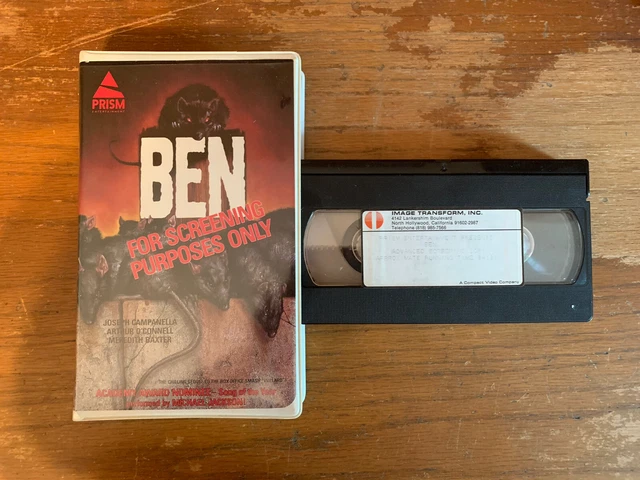 PRISM ENT. BEN VHS TAPE! Screening Purposes ONLY! Rare! 1970s Horror ...