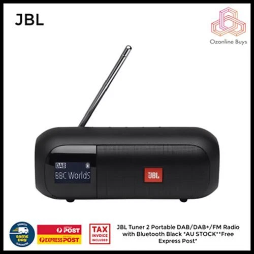JBL TUNER 2 Portable DAB/DAB+/FM Radio with Bluetooth Black *AU STOCK ...