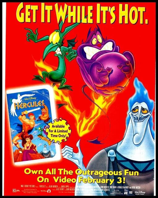 PTP128 MAGAZINE ADVERT 11X8" Walt Disney's Hercules On Video £8.99 ...