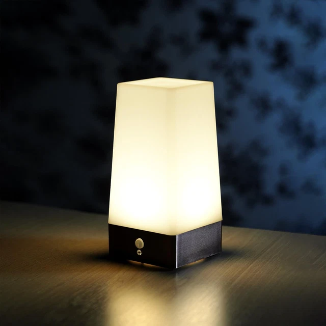 AURAGLOW WIRELESS PIR Motion Sensor Table Lamp Super Bright LED Battery ...