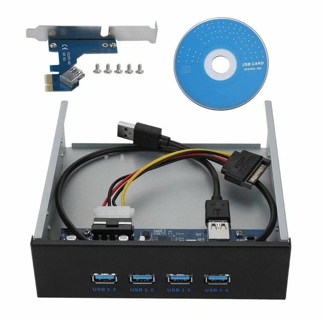 5.25INCH 4-PORT USB3.0 PCI Express PCI-E Front Panel Expansion Bay Card ...