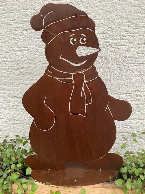 EDELROST SCHNEEMANN MIT Laterne Weihnachtsdeko Deko Rost Metall ...