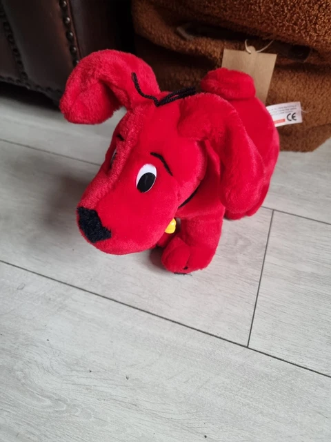 VINTAGE CLIFFORD THE Big Red Dog Soft Plush Cuddly Toy Bendable Ears ...