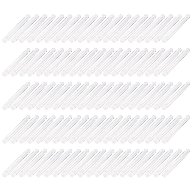 100PCS 12X100MM TRANSPARENT Laboratory Clear Plastic Test Tubes Vials ...