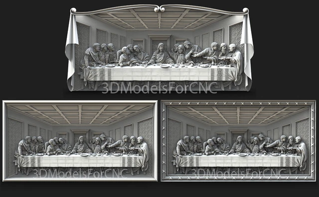 3D MODEL STL File for CNC Router Laser & 3D Printer The Last Supper 2 ...