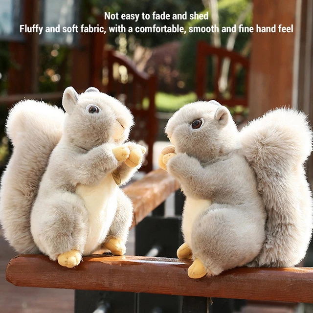 REALISTIC SQUIRREL STUFFED Animal Adorable Soft Kids Squirrel Plush Toy ...