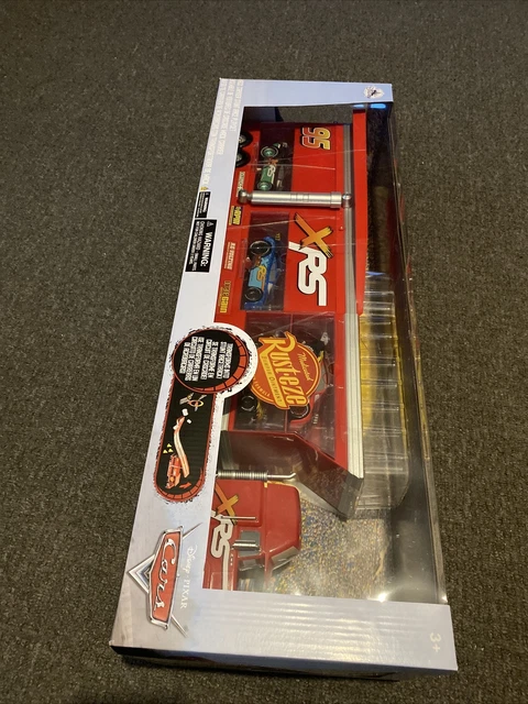 DISNEY PIXAR STORE Mack Carrier Xrs Stunt Race Playset 4 Diecast Cars ...