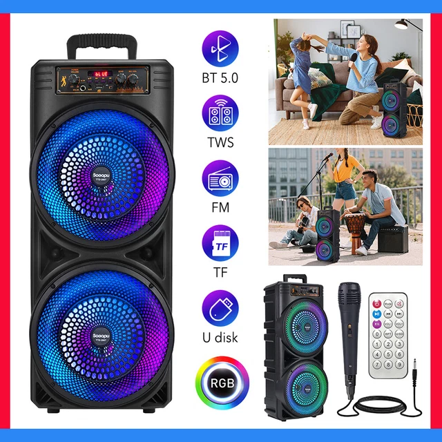 PORTABLE BLUETOOTH SPEAKERS Heavy Bass Sub woofer Sound System Party w ...