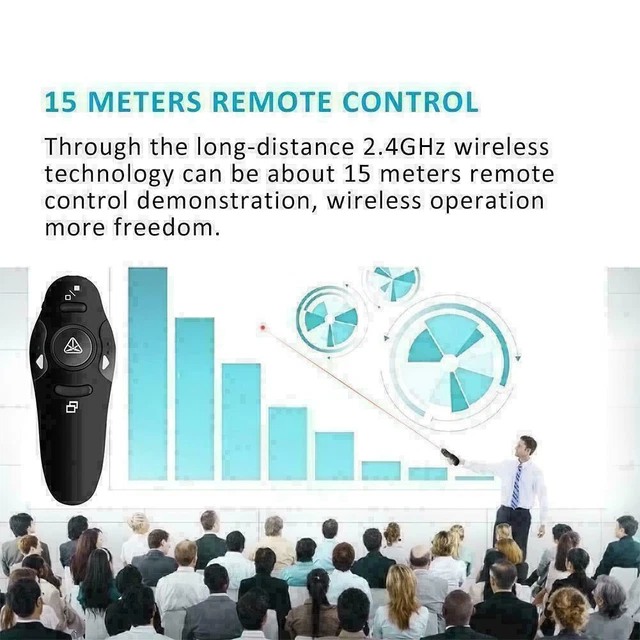 WIRELESS PRESENTER 2.4GHZ PPT Pen Powerpoint Clicker Remote 2022 New ...