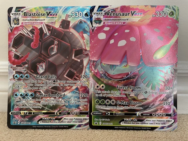 BLASTOISE AND VENUSAUR Vmax Jumbo Pokémon Card Bundle SWSH 102 & 103 ...