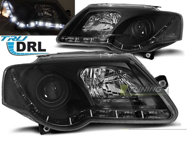 HLAVNÝ SVETLOMET LED DRL vnútri pour VW PASSAT B6 3C 05-10 čierny ...