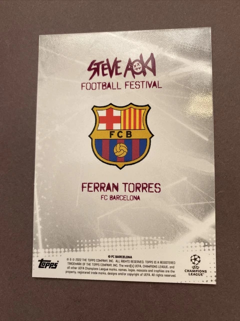 2021-22 TOPPS STEVE Aoki Football Festival Ferran Torres Auto /99 ...