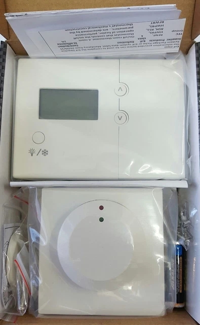 WIRELESS ROOM THERMOSTAT RF Stat with Stand Digital Screen TWR Non ...