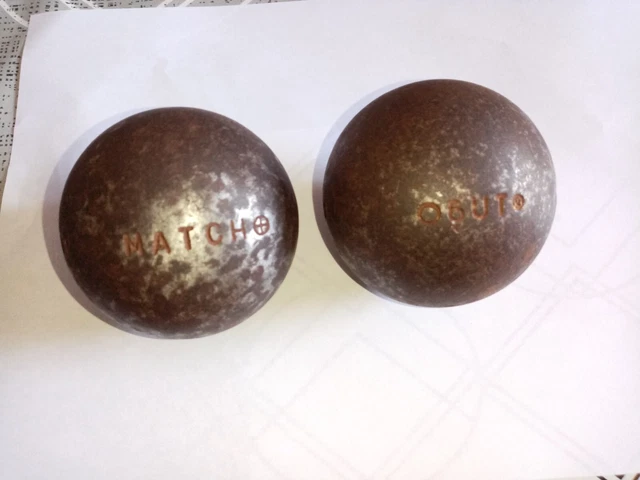 2 BOULES DE Petanque Obut Match + Ancienne Generation Poids 690 ...