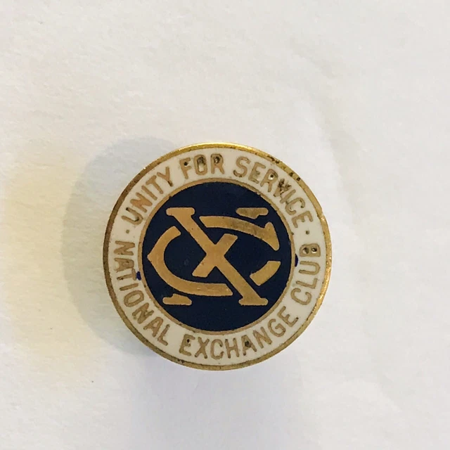 VINTAGE NATIONAL EXCHANGE Club Lapel Pin Unity for Service Screw on ...