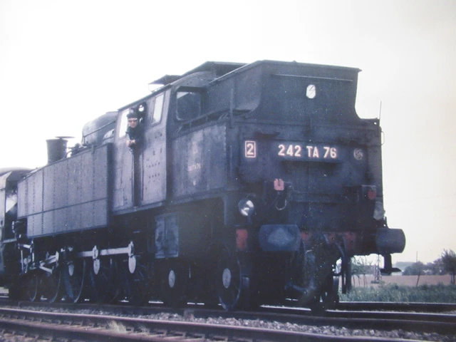 ANCIENNE GRANDE PHOTO - LOCOMOTIVE 242 TA 76 - TRAIN SNCF tirage papier ...