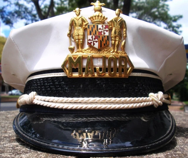 US BALTIMORE POLICE Major White Cap Hat Obsolete £270.58 - PicClick UK