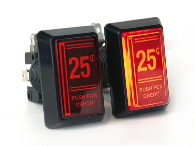 ARCADE 25 CENT Coin LED Push Button for Mame (2 Pack) $26.00 - PicClick CA