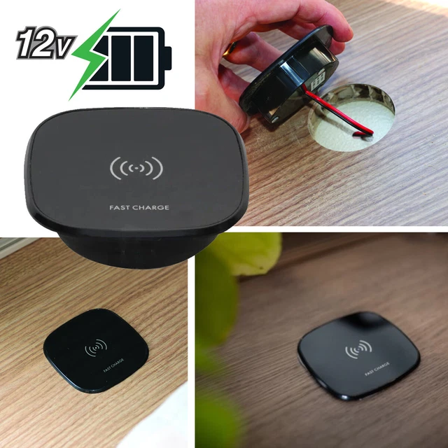 12V WIRELESS CHARGER QI Caravan Motorhome Camper Van Mobile Phone Ipad ...