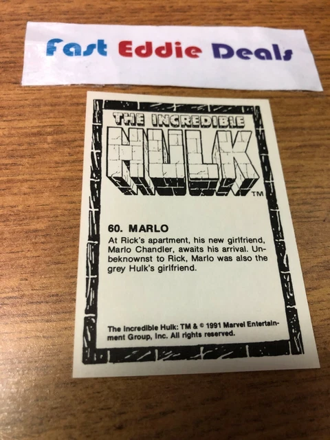 COMIC IMAGES 1991 The Incredible Hulk Trading Card 60 Marlo Chandler ...