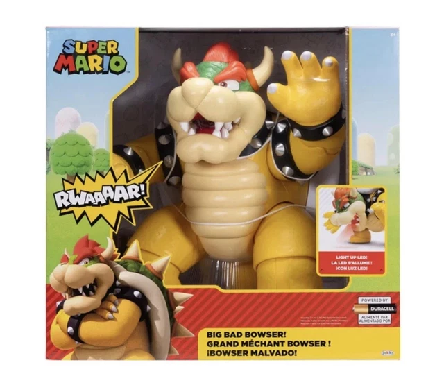 NINTENDO SUPER MARIO Big Bad Bowser 12" Moving Action Figure w/ Lights ...