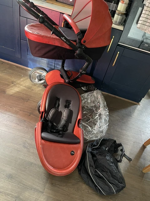MIMA XARI PRAM 2 In 1 Seat Unit/Carrycot Sicilian Red Raincover, Apron ...
