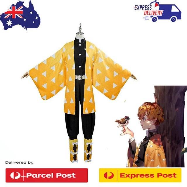 DEMON SLAYER KIMETSU No Yaiba Agatsuma Zenitsu Cosplay Costume Wig Xmas ...