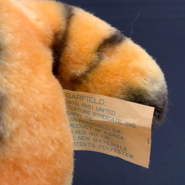 VINTAGE GARFIELD PLUSH 1981 Party Animal Toy Dakin 10” Collectable ...