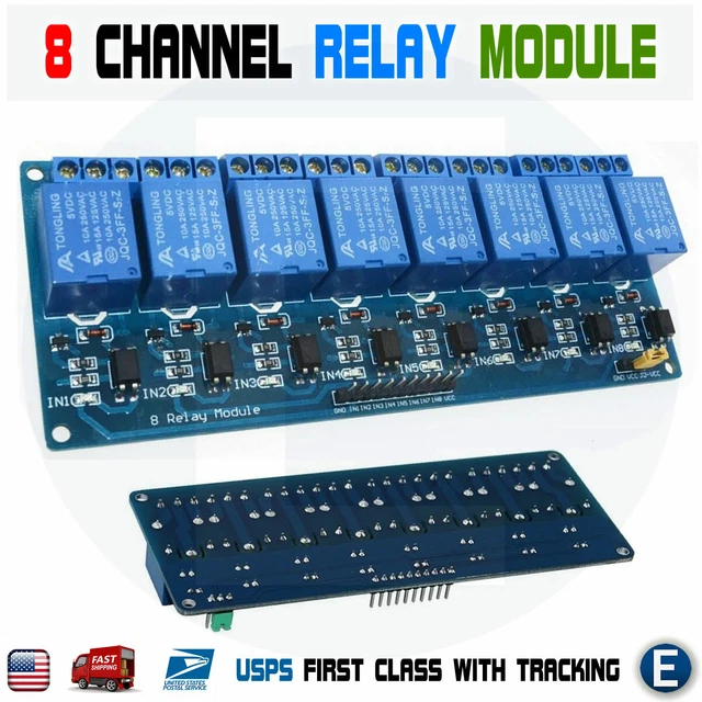 8 CHANNEL 5V Relay Module Optocoupler Relay Output 8 way module for ...