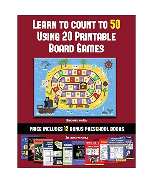WORKSHEETS FOR KIDS (Learn to Count to 50 Using 20 Printable Board ...