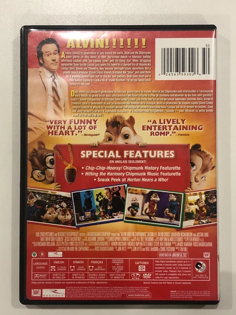 ALVIN AND THE Chipmunk 2008 DVD $7.86 - PicClick CA