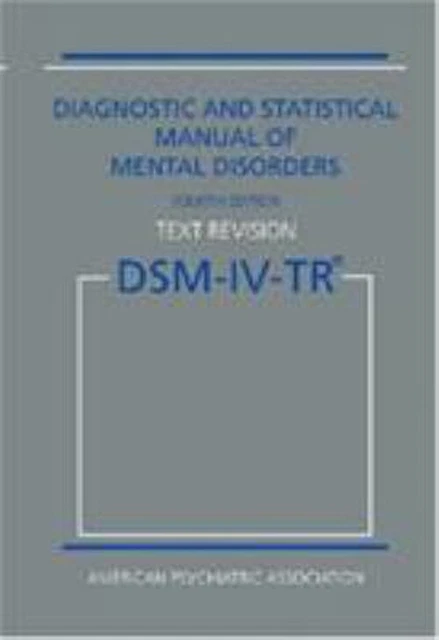 MANUEL DIAGNOSTIQUE ET Statistique Des Troubles Mentaux, DSM-IV-TR EUR 7,50 - PicClick FR