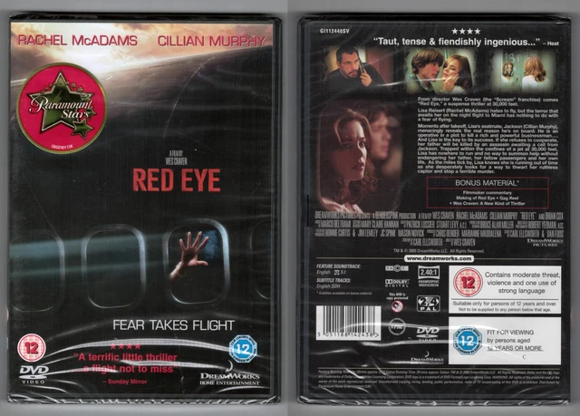 RED EYE DVD starring Rachel McAdams, Cillian Murphy - BRAND NEW SEALED ...
