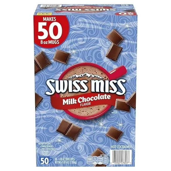 SWISS MISS MILK Chocolate Hot Cocoa Mix 50 ct Packets Makes 8 oz Mugs £ ...